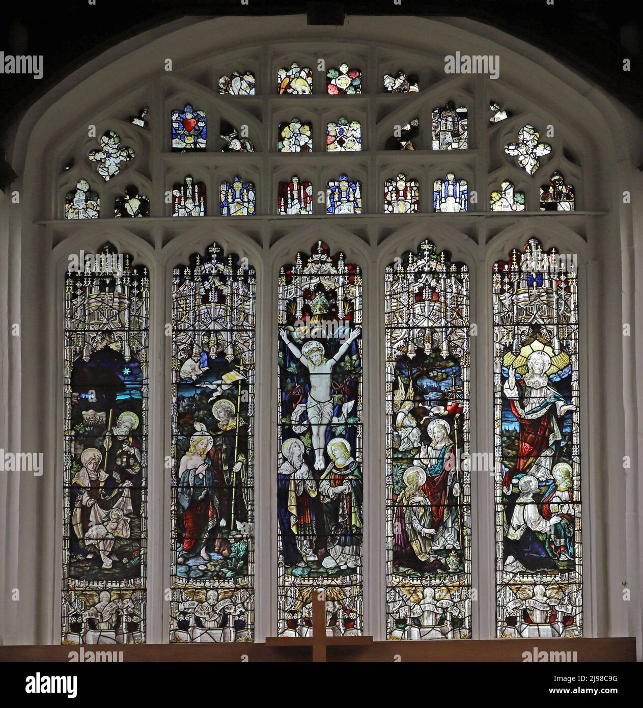 A stained glass window by Percy Bacon & Brothers depicting Scenes in ...