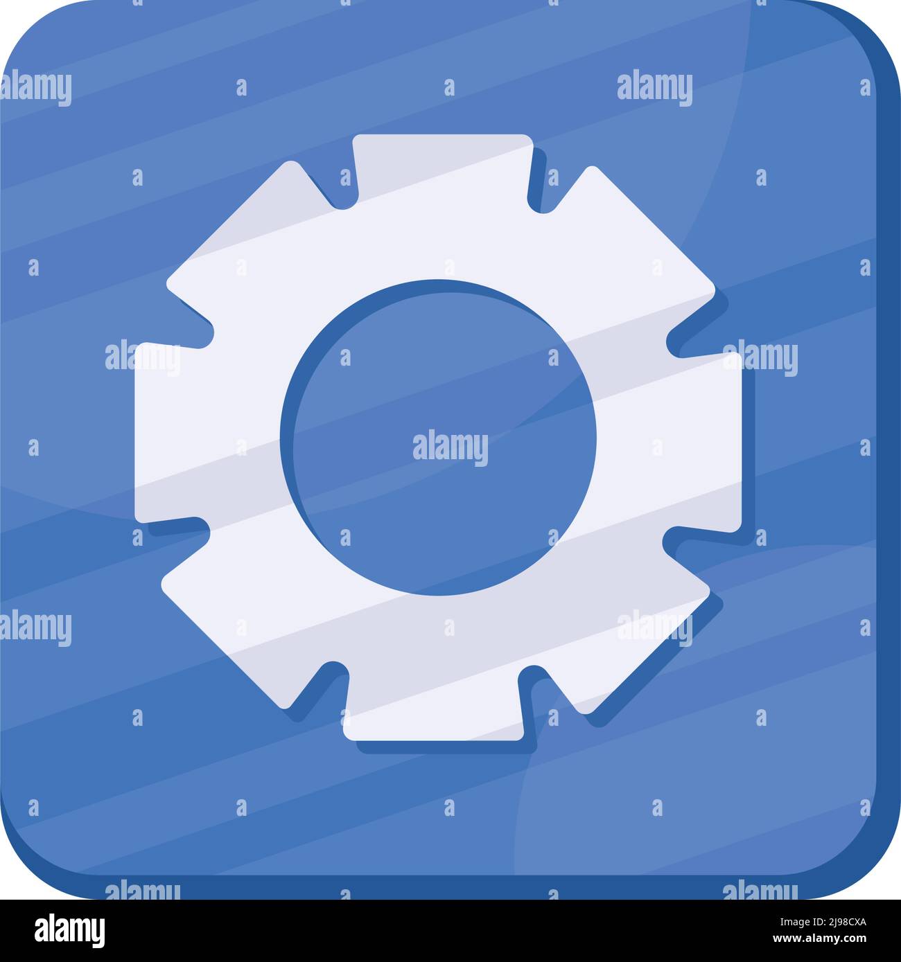 gear blue app button icon Stock Vector Image & Art - Alamy