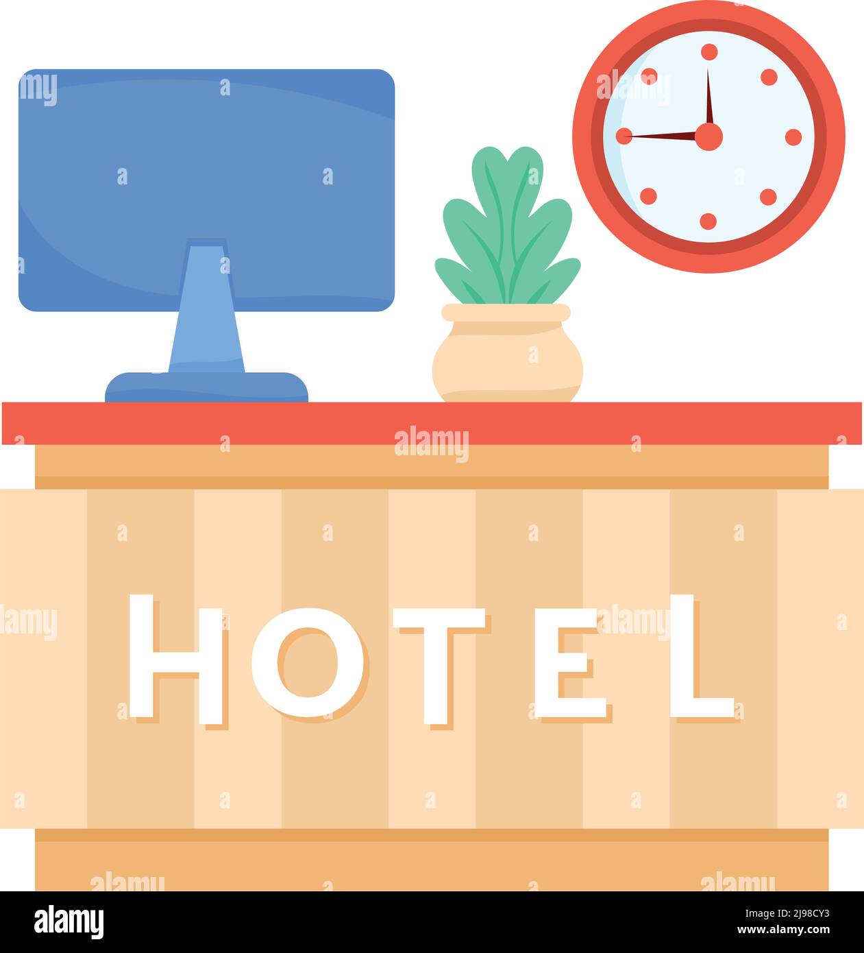 hotel reception with desktop icon Stock Vector Image & Art - Alamy