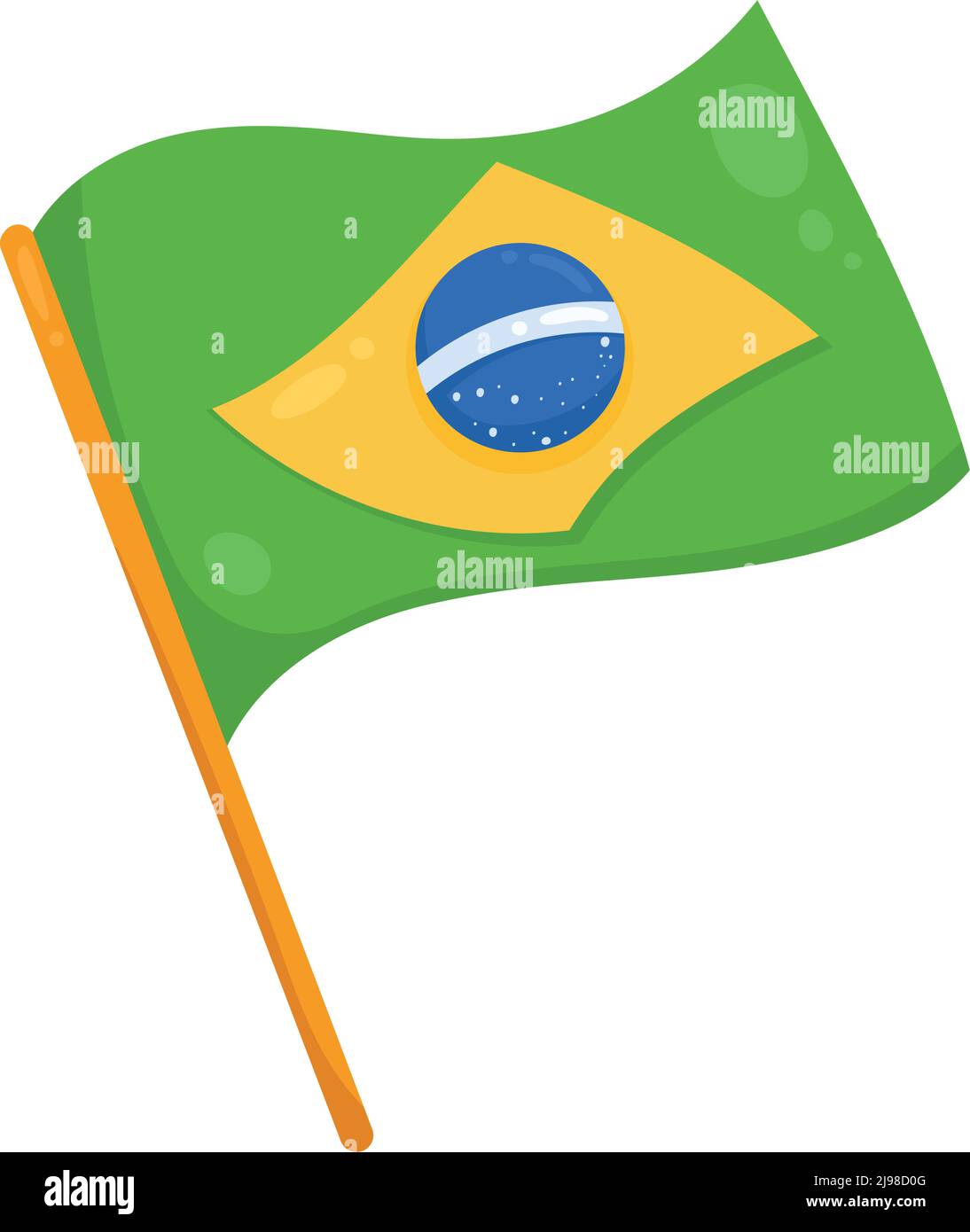 brazil flag waving in pole Stock Vector Image & Art - Alamy