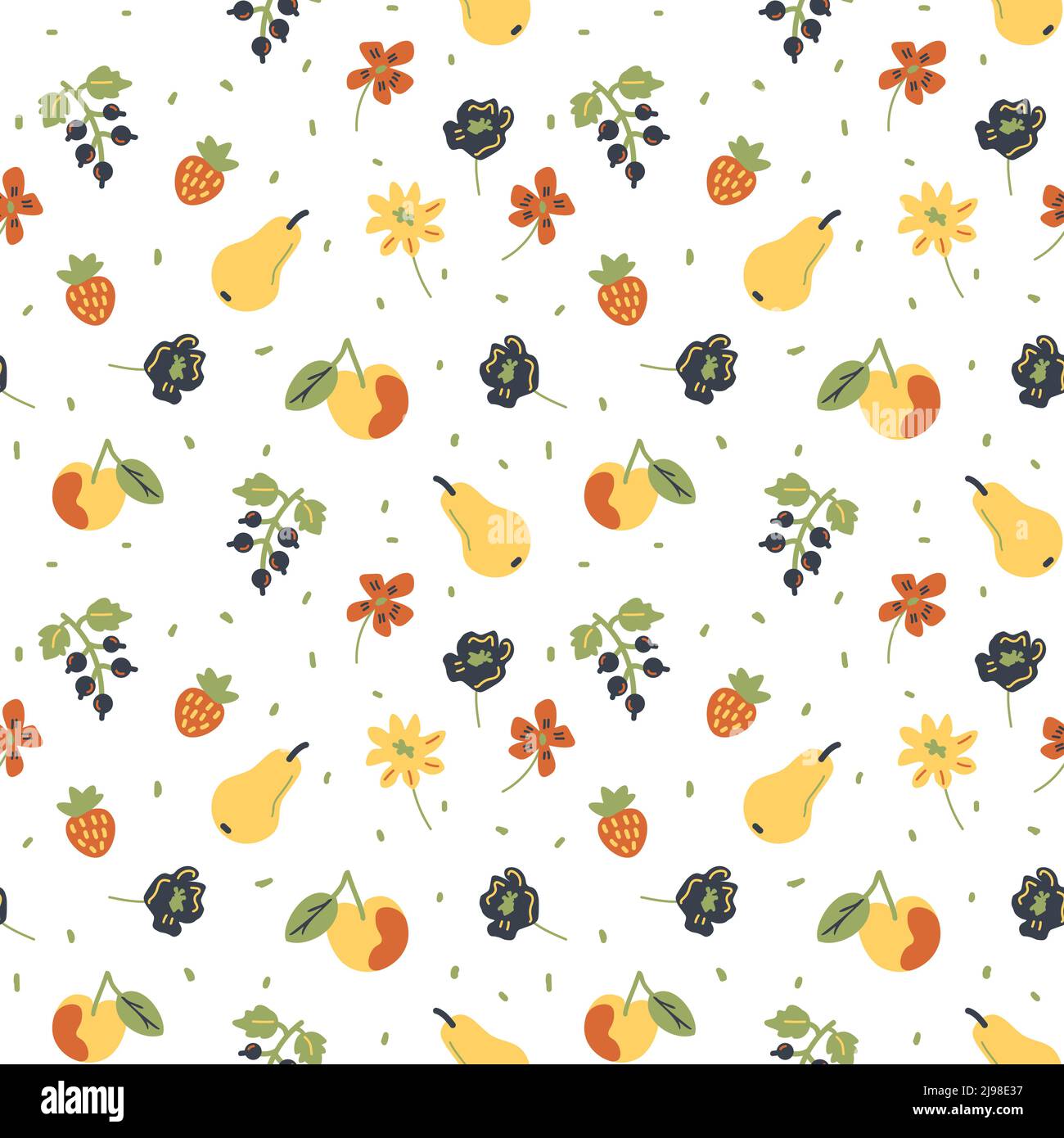 Red fruit yellow flowers Stock Vector Images - Alamy