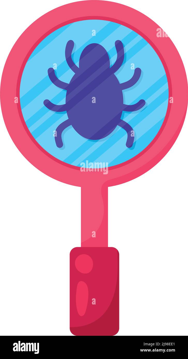 magnifying glass with bug icon Stock Vector Image & Art - Alamy