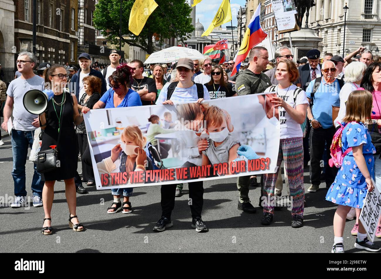 London, UK. An Anti-Vax march took place in Central London today ...