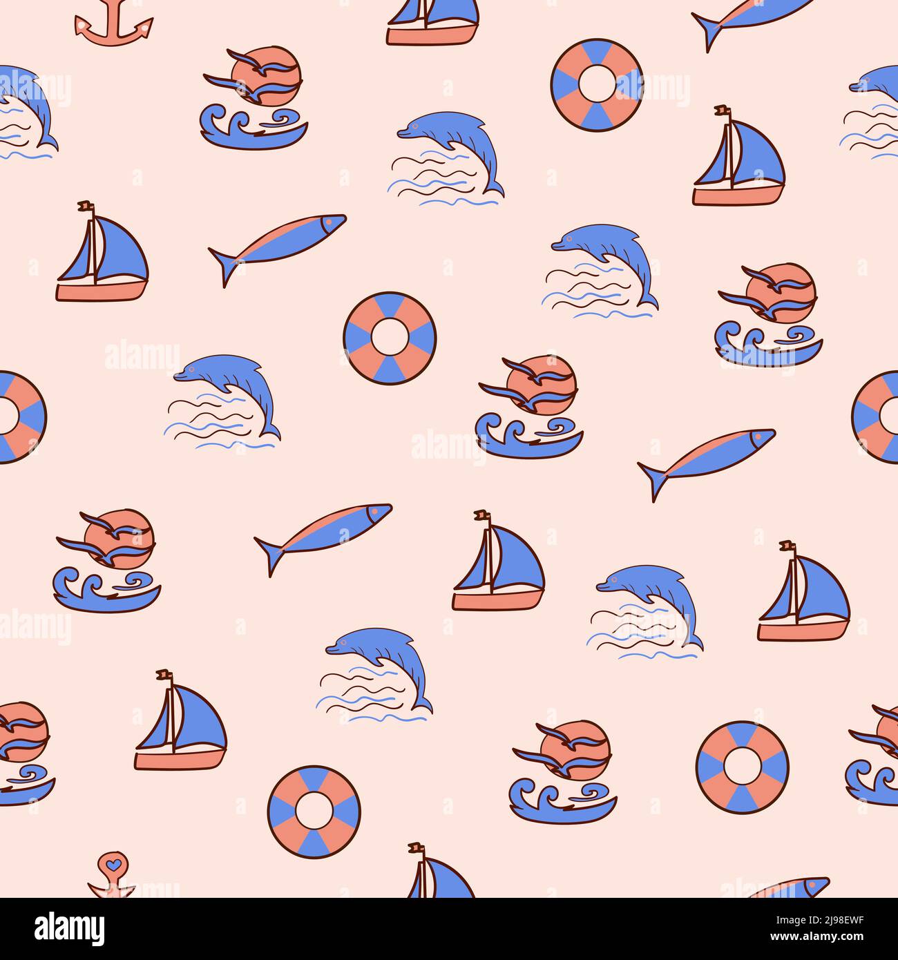 Colorful pattern ocean vector vectors Stock Vector Images - Alamy