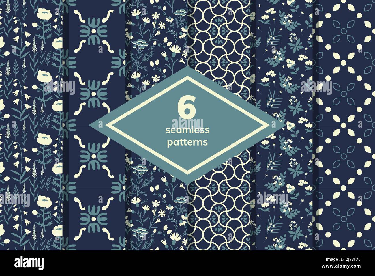 Seamless decorative vector patterns set Stock Vector Image & Art - Alamy