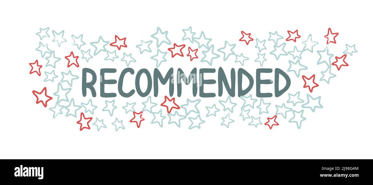 Recommended vector badge with stars Stock Vector Image & Art - Alamy