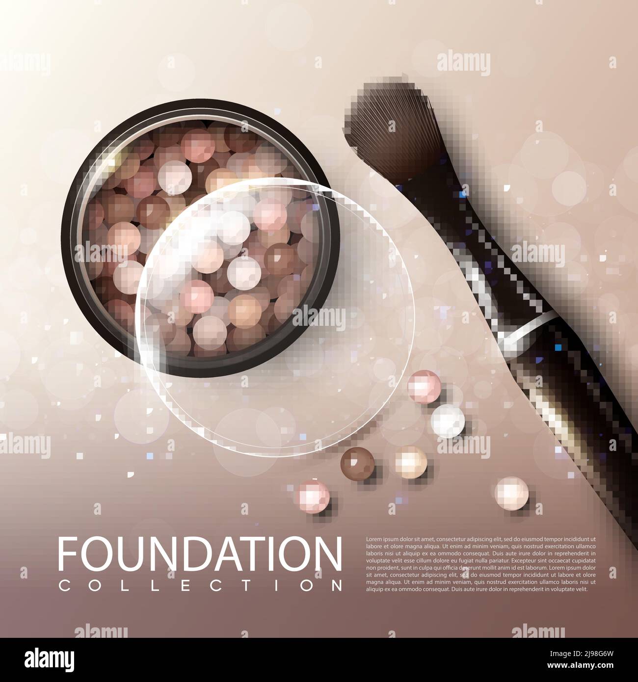 Realistic makeup products ads poster with cosmetic blusher in open case ...