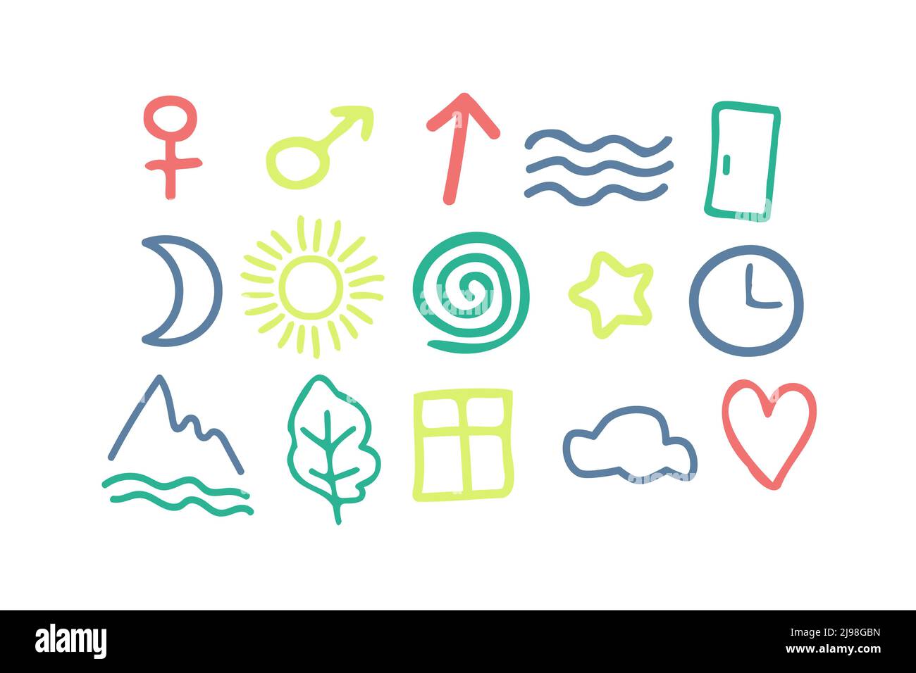 Doodle signs isolated vector collection Stock Vector Image & Art - Alamy