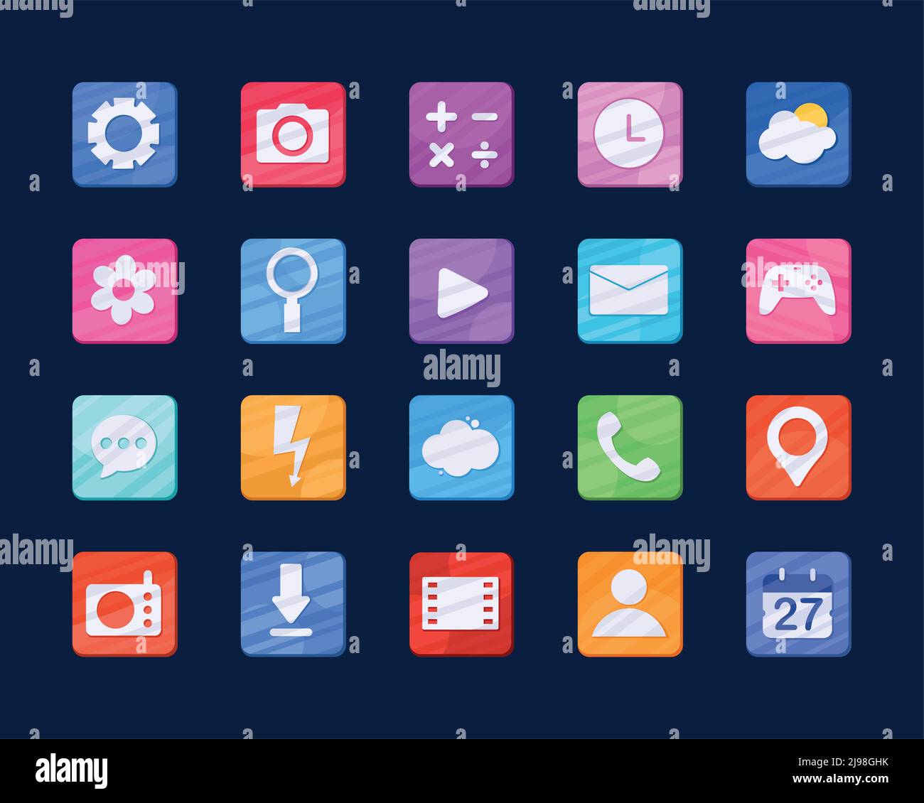 twenty applications signs set icons Stock Vector Image & Art - Alamy