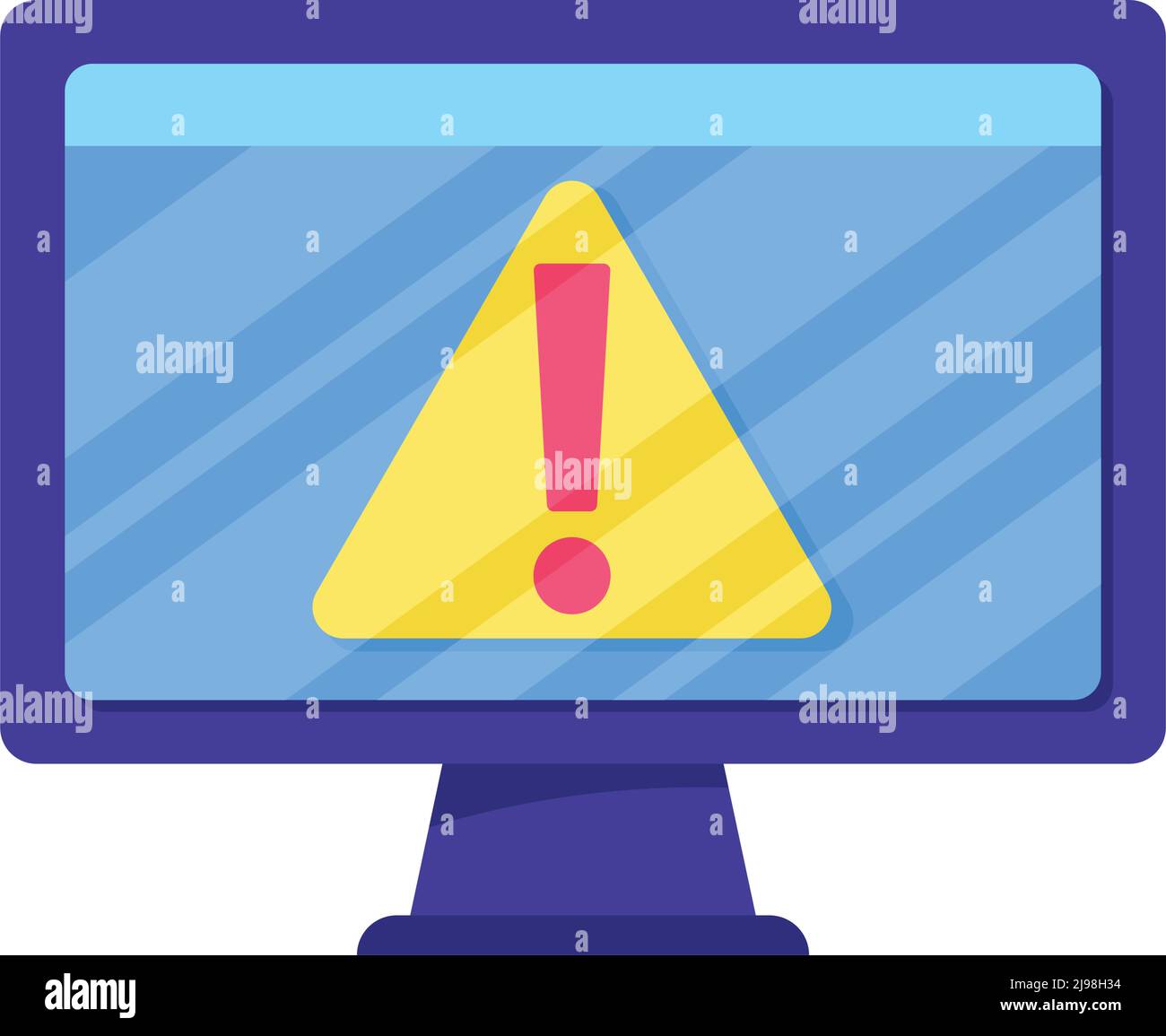 desktop with alert sign icon Stock Vector Image & Art - Alamy