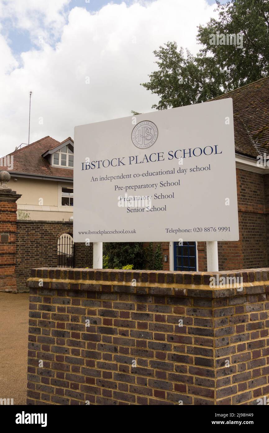 Ibstock Place School signage, Clarence Lane, Roehampton, London, SW15 ...