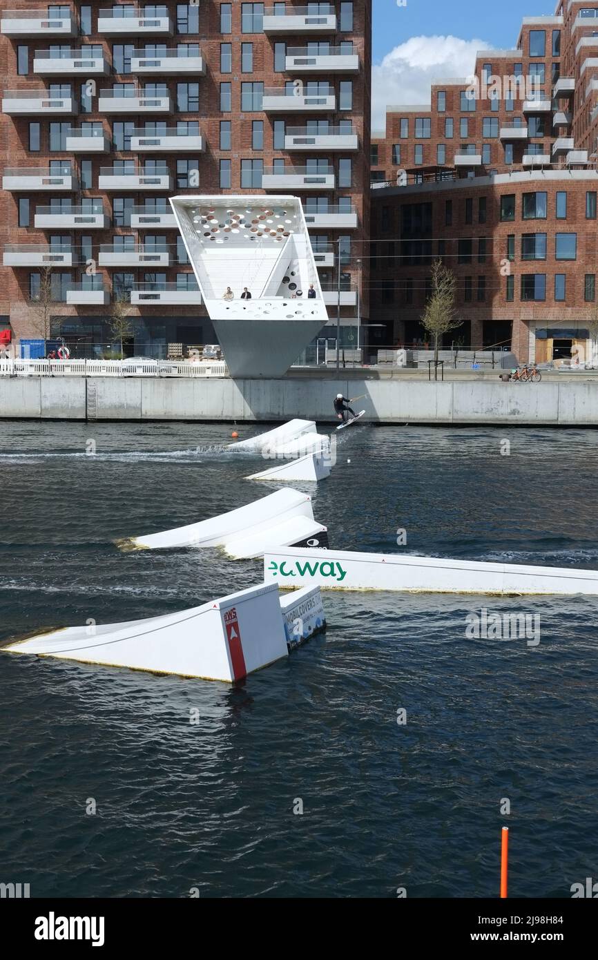 Aarhus watersports complex waterskiing pulley with observation tower at ...