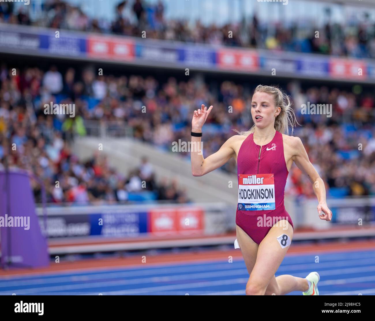 Keely Hodgkinson wins the womens 800m final Stock Photo - Alamy