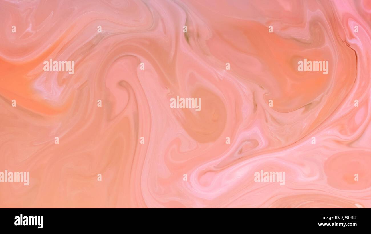 Peach coral color background. Fluid art texture with coral color ...