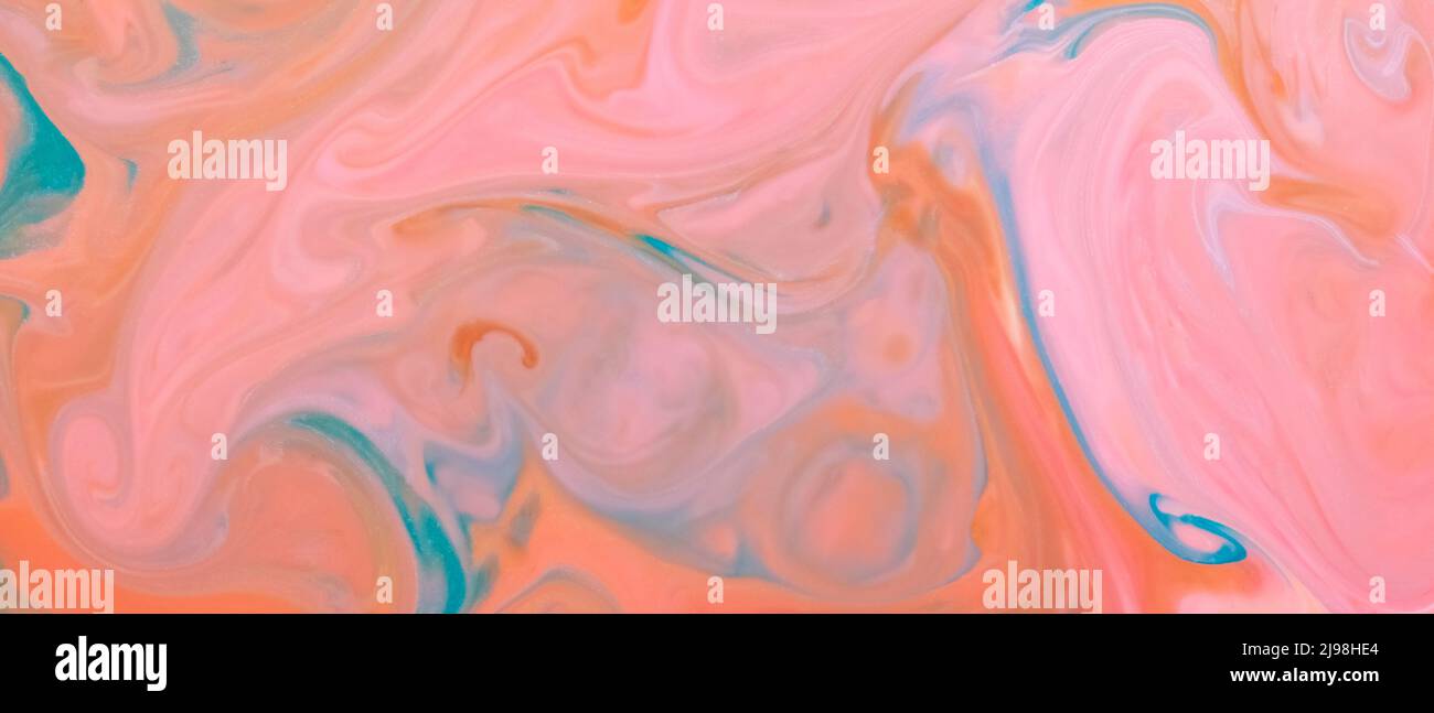 Peach coral color background. Fluid art texture with coral color ...