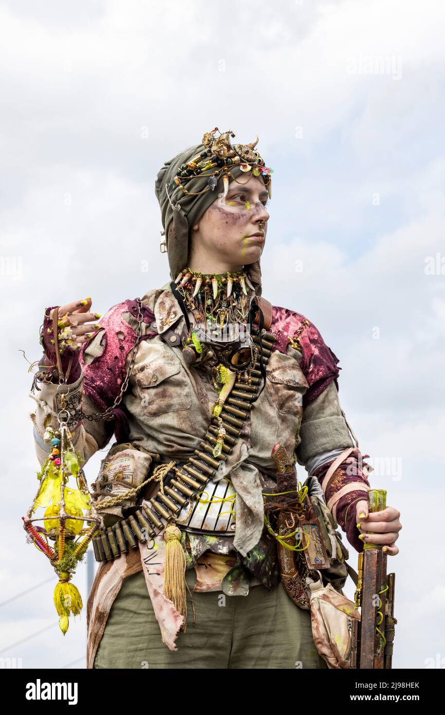 Düsseldorf, Germany. 21 May 2022. Cosplayers in colourful costumes. The ...