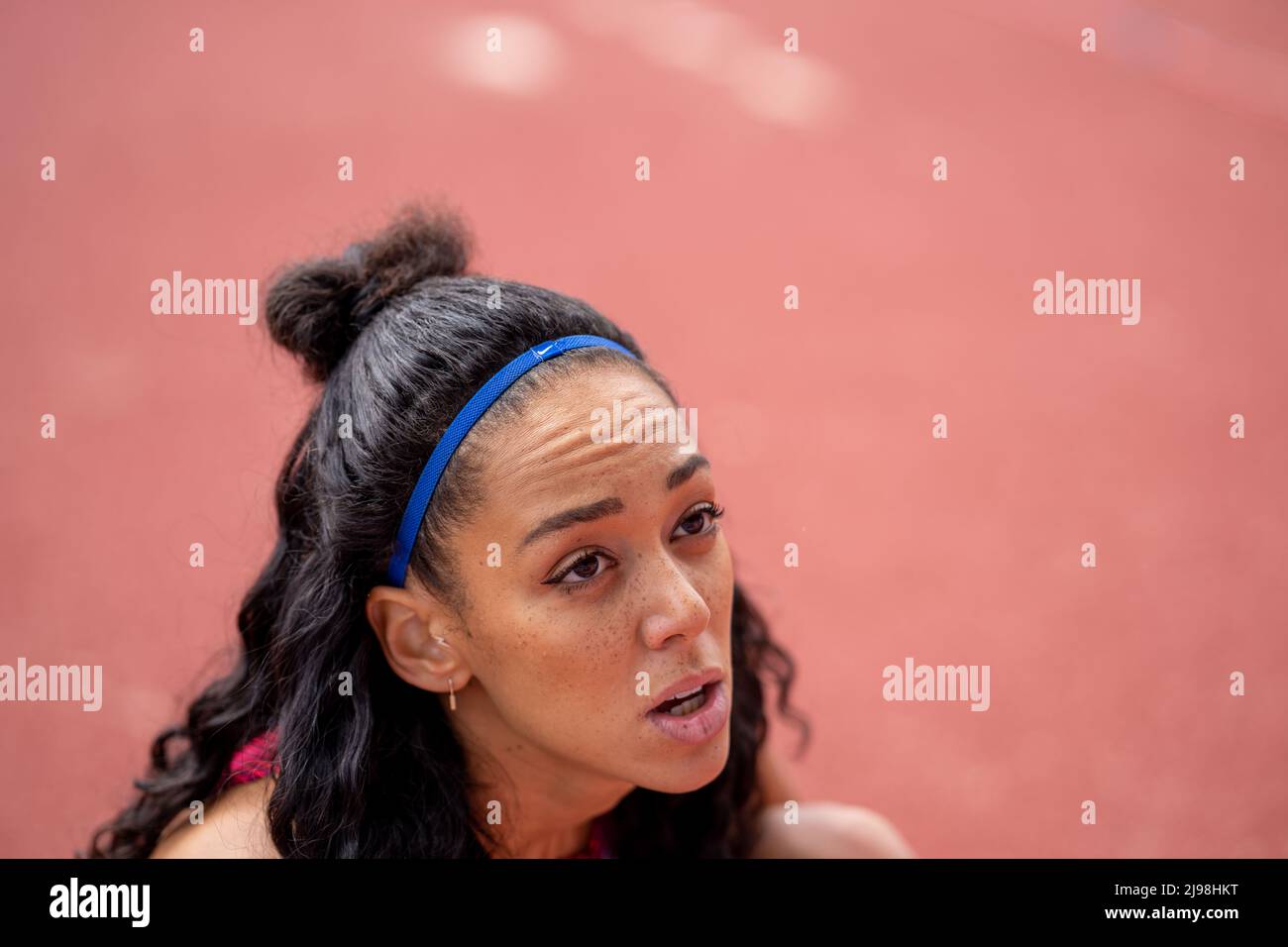 KJT makes her return to competition in the long jump Stock Photo - Alamy