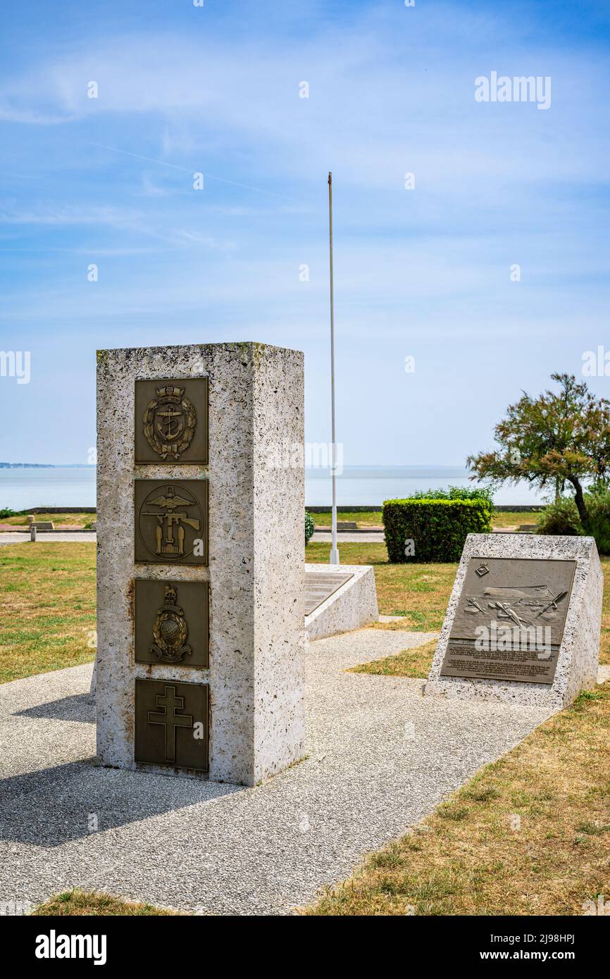 Pointe de Grave, Gironde, France – A memorial to the Royal Marines on ...