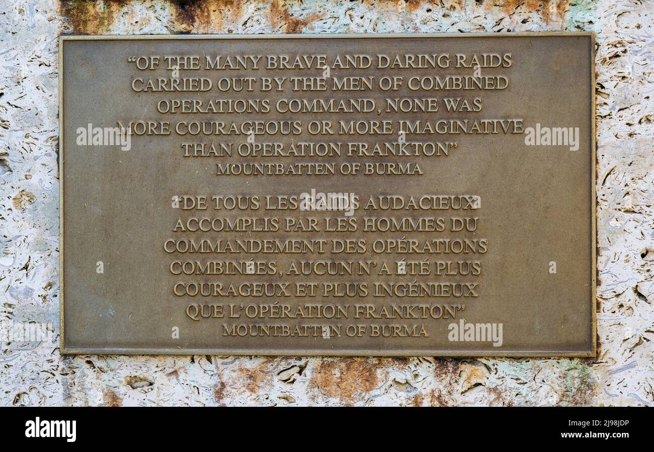 Pointe de Grave, Gironde, France – A memorial to the Royal Marines on ...