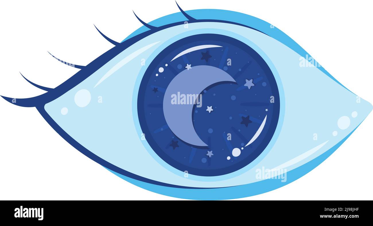 eye human with moon icon Stock Vector Image & Art - Alamy