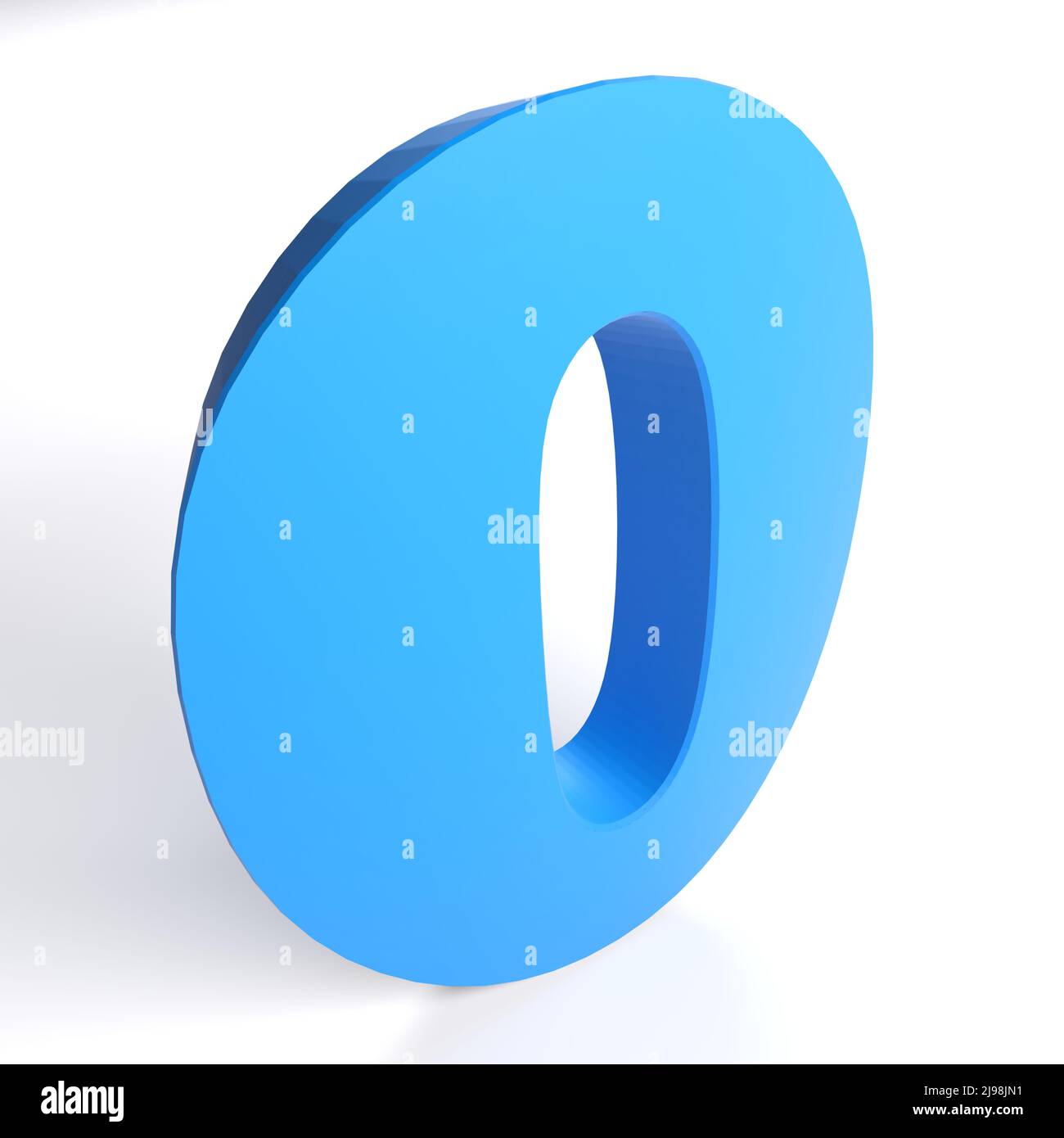 Number 0 in blue color, isolated on white background - 3D rendering ...