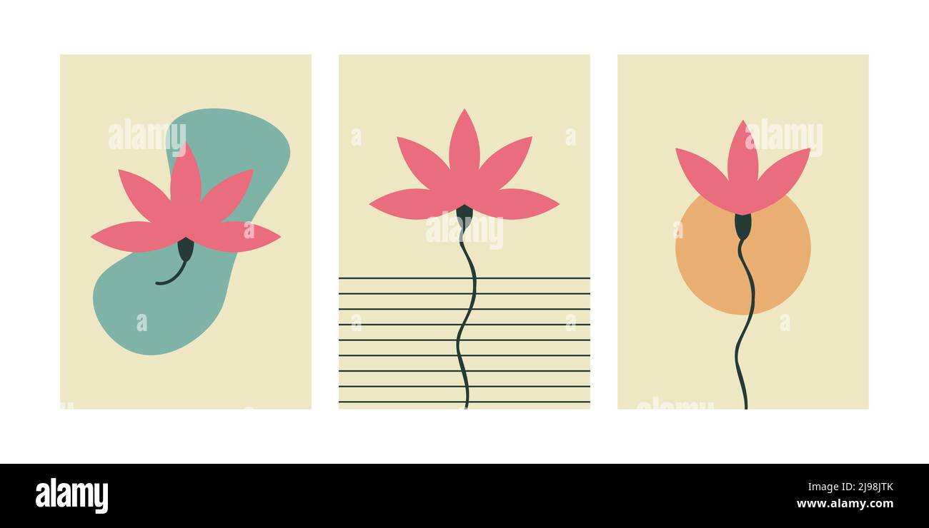 Lotus simple minimal wall art Stock Vector Image & Art - Alamy