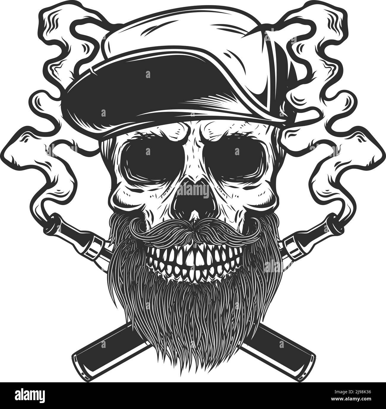 Bearded skull logo hi-res stock photography and images - Alamy