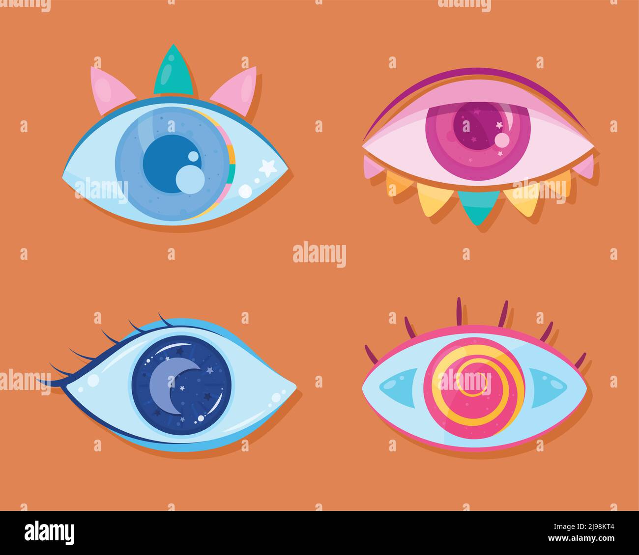 Four Eyes Human Set Icons Stock Vector Image And Art Alamy