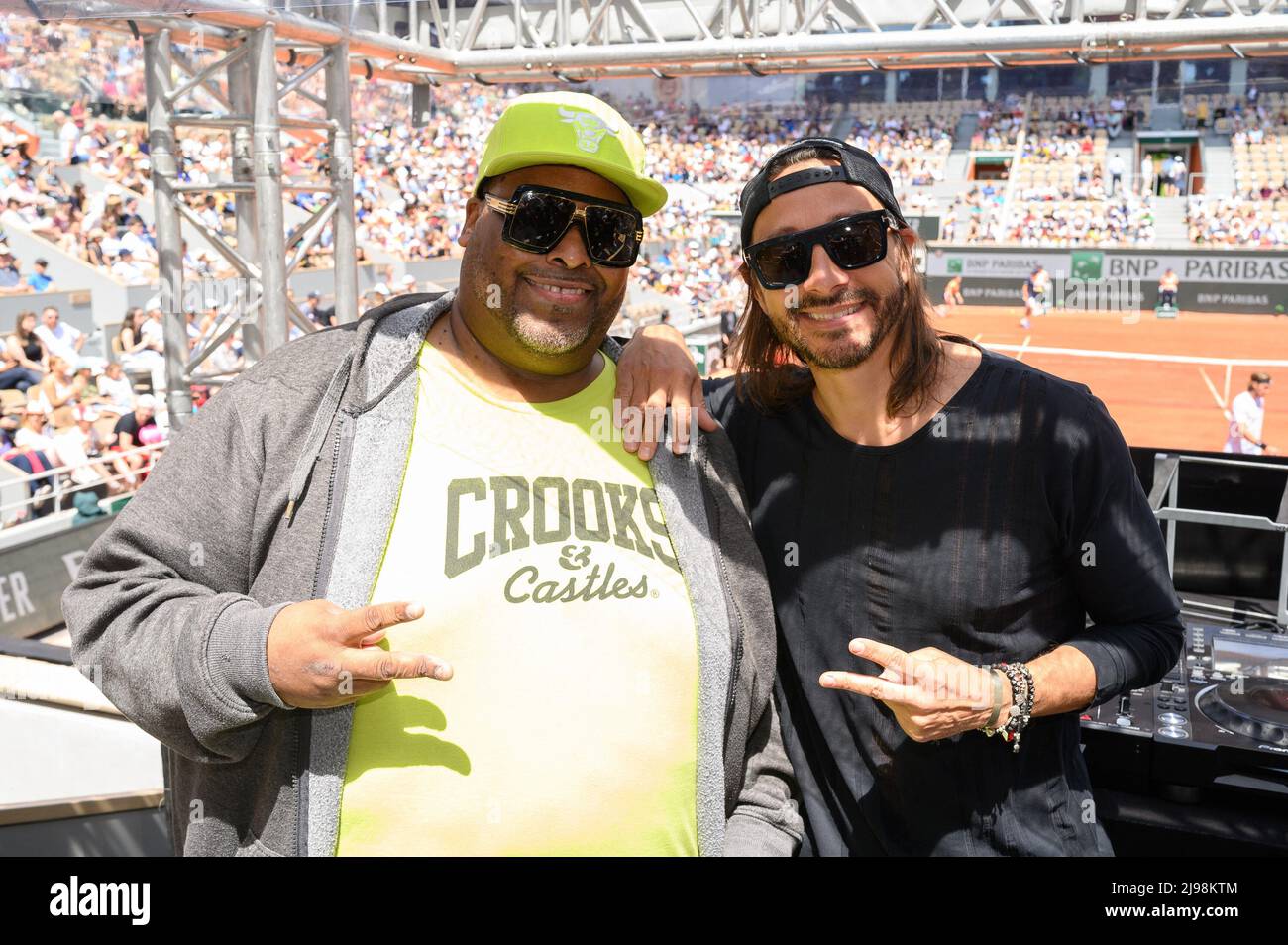 Bob Sinclar and Bob Ali attend the kids day at Roland Garros, on May 21 ...