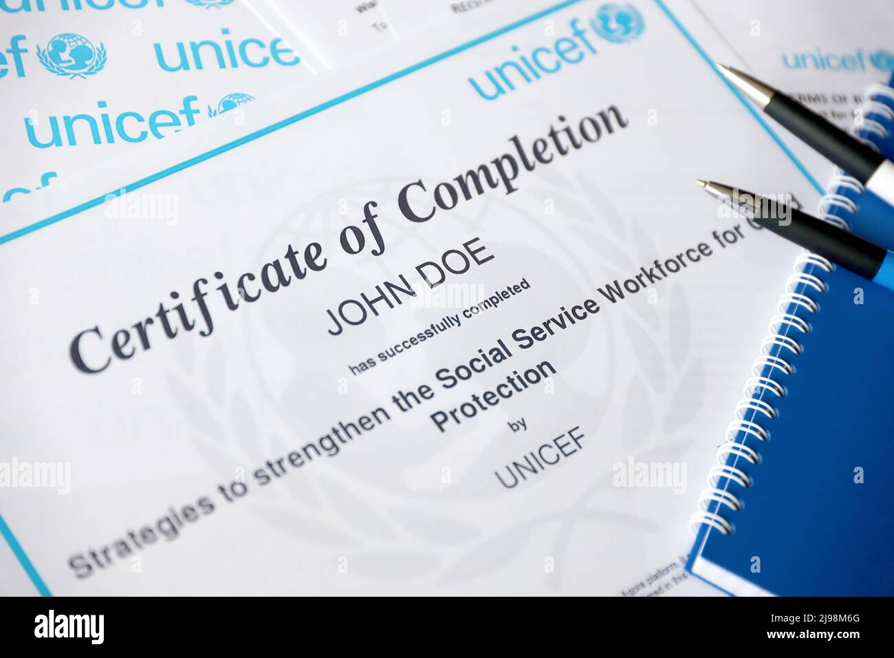 TERNOPIL, UKRAINE - MAY 2, 2022: Volunteer certificate of completion ...