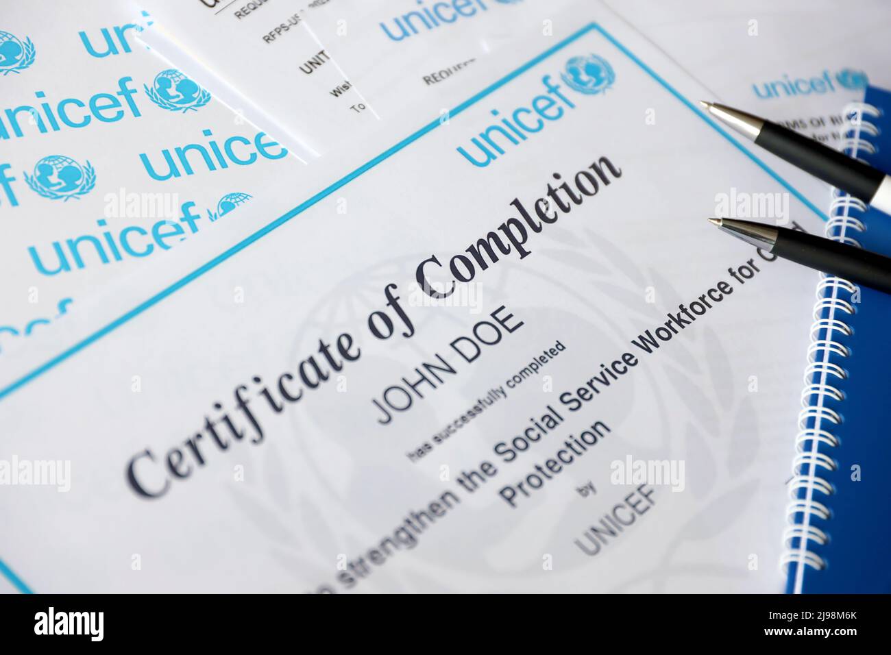 TERNOPIL, UKRAINE - MAY 2, 2022: Volunteer certificate of completion ...