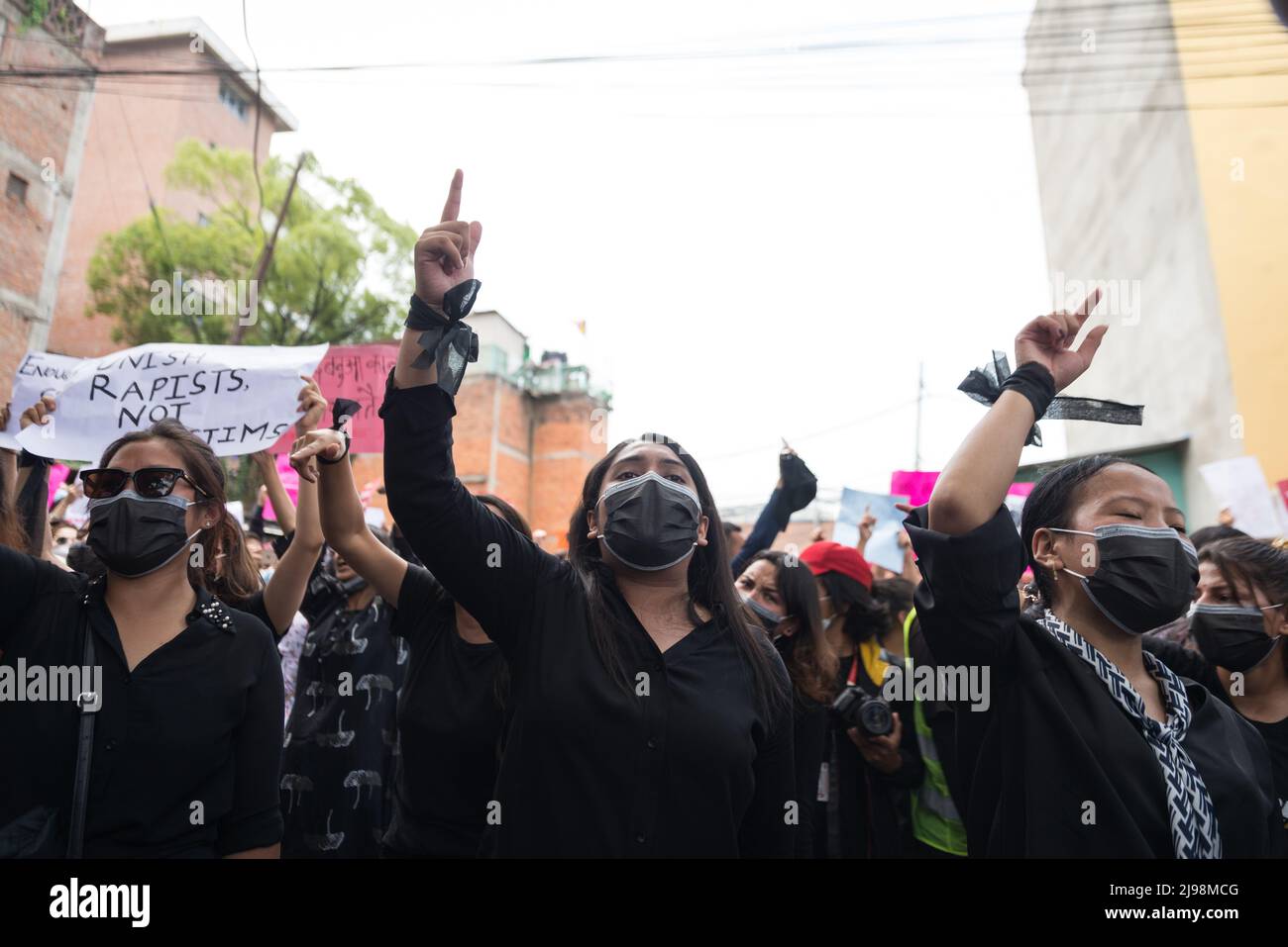 Kathmandu, Nepal. 21st May, 2022. Youths chant slogans during the ...