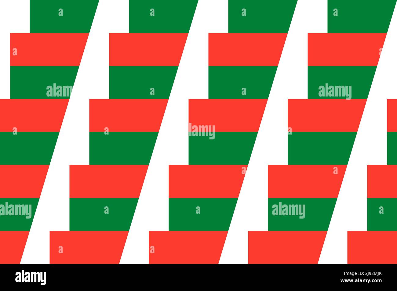 Geometric pattern in the colors of the national flag of Madagascar. The ...