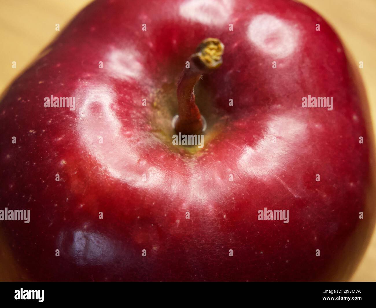 One big red apple. A macro shot of an apple of the Red Chief variety ...