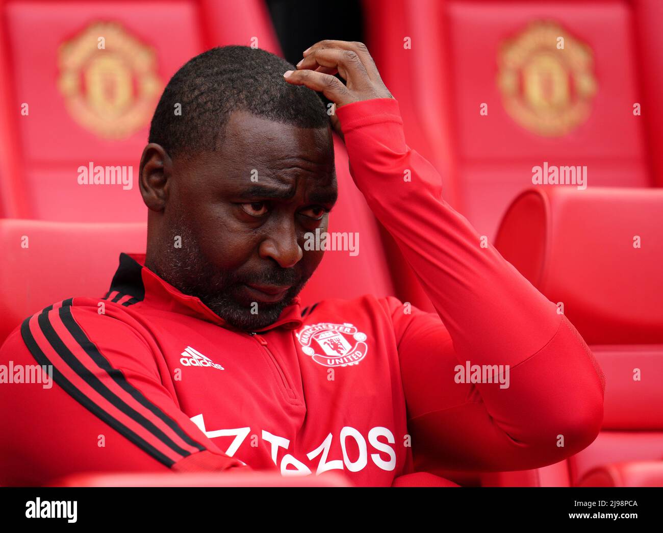 Manchester United Legends' Andy Cole on the bench during the Legends ...