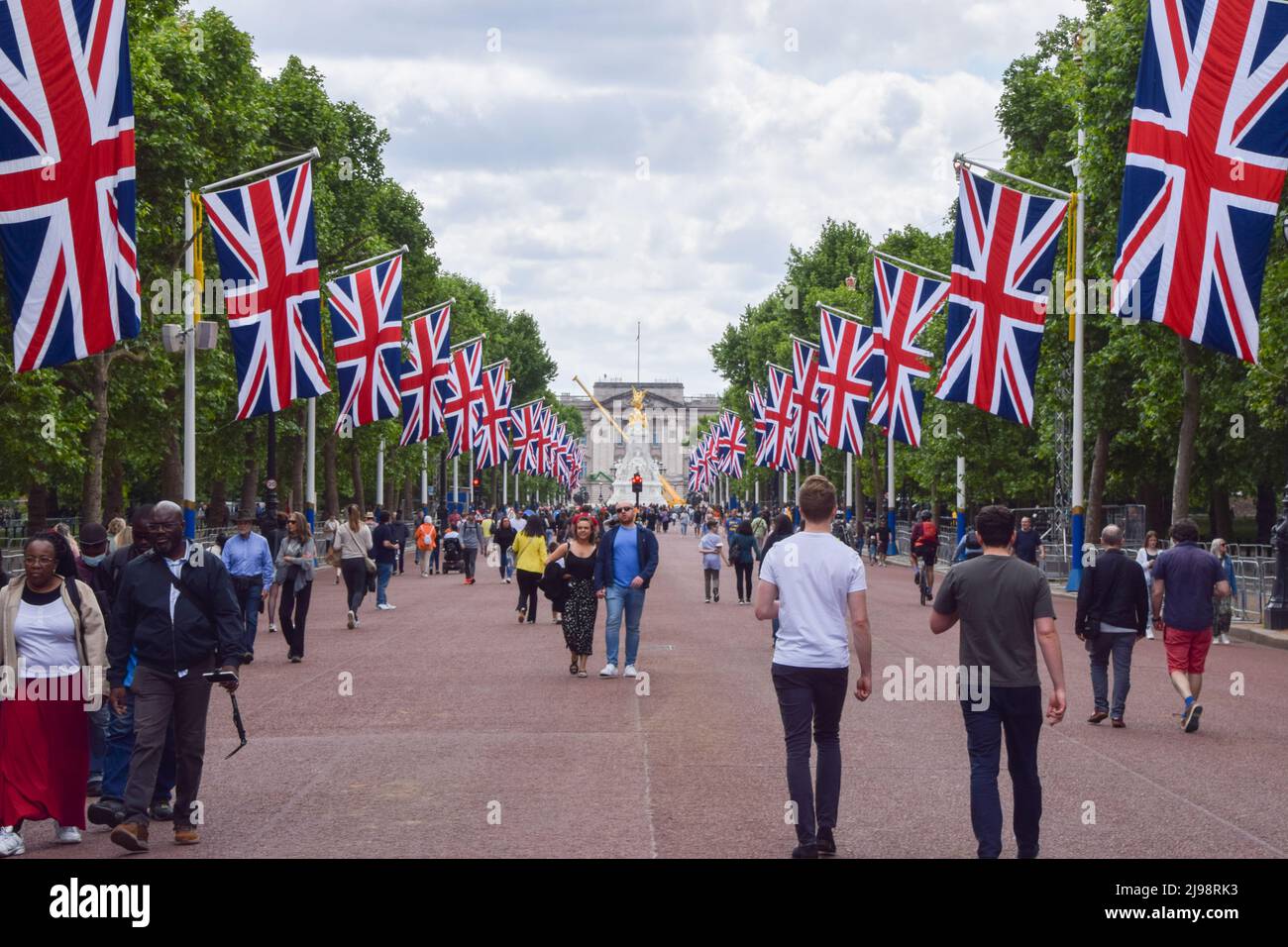 London, UK. 21st May 2022. Union Jack flags decorate The Mall for the ...