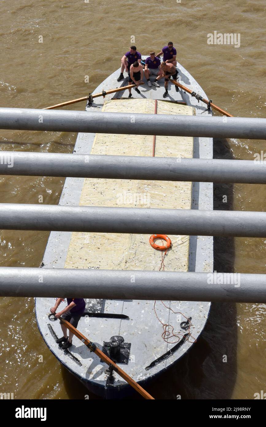 Millenium Bridge, London, UK. 21st May 2022. Crews take part in the ...