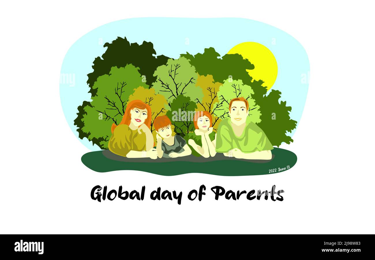 Happy Global Day of Parents vector illustration. Conceptual world ...