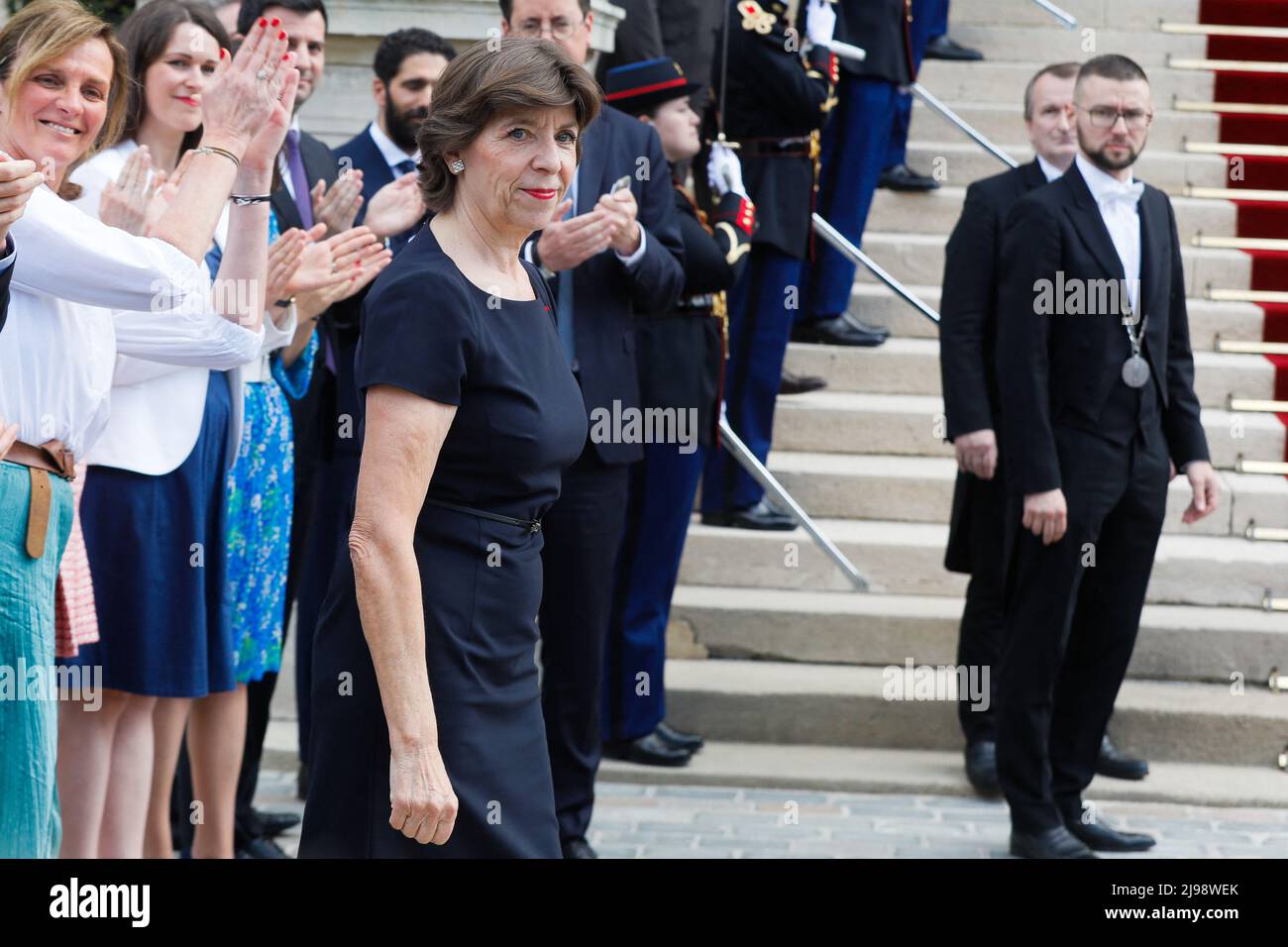 Newly appointed Foreign Affairs Minister Catherine Colonna is seen at ...