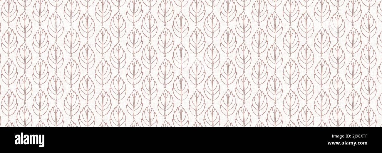 Gender neutral foliage leaf seamless raster border. Simple whimsical 2 ...
