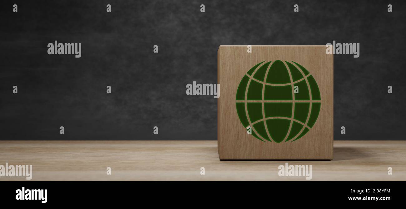 Green World Eco Sustainability Concept in Wooden Block 3d Render Stock ...