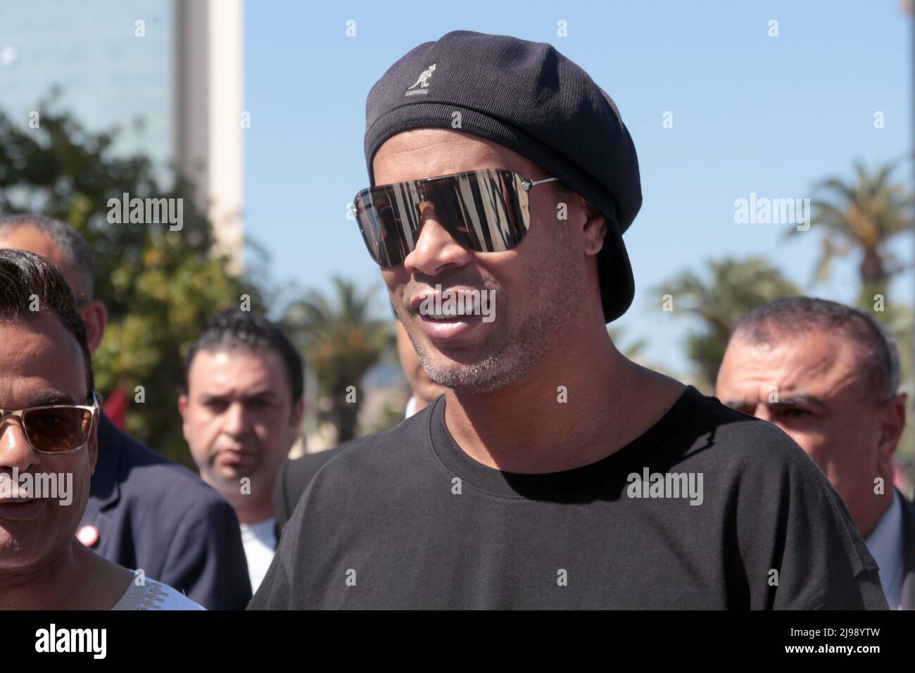 Retired Brazilian football player Ronaldinho and Tunisian rapper K2rhym ...