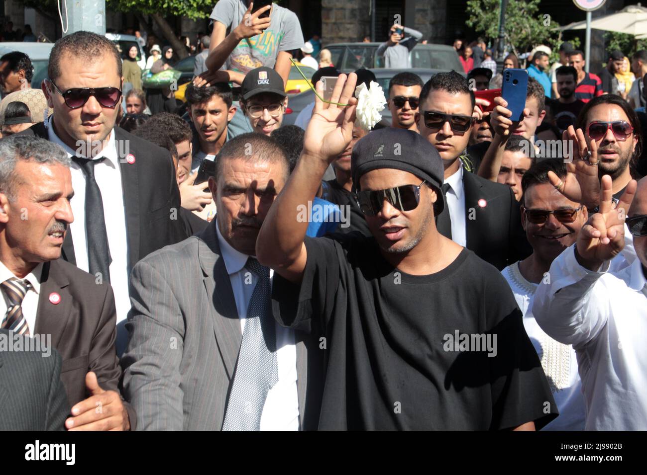 Retired Brazilian football player Ronaldinho and Tunisian rapper K2rhym ...