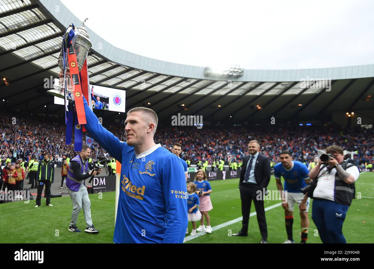 Glasgow, Scotland, 21st May 2022. John Lundstram of Rangers with the ...