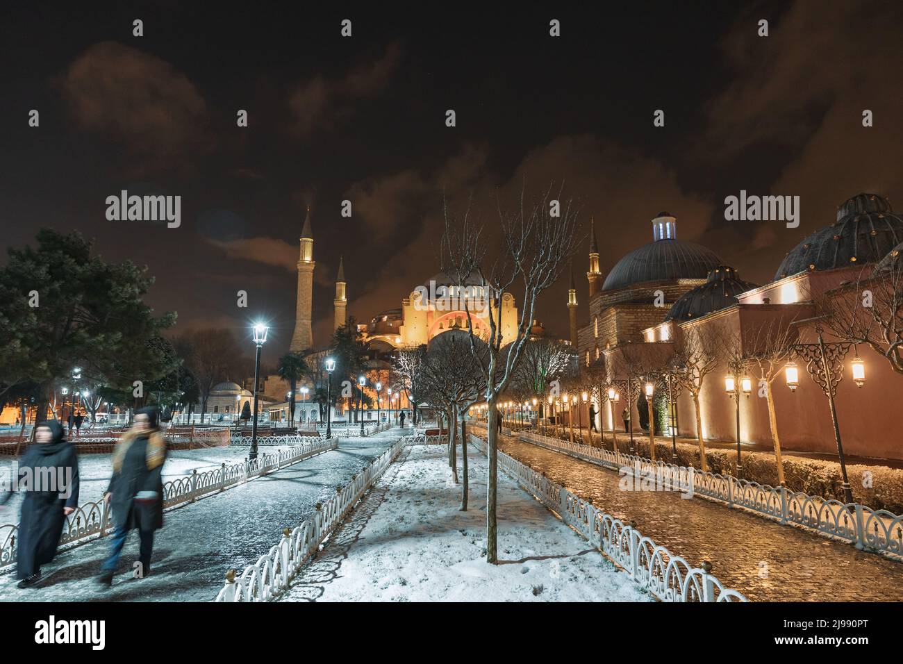Hagia Sophia or Ayasofya in winter. Travel to Istanbul background ...