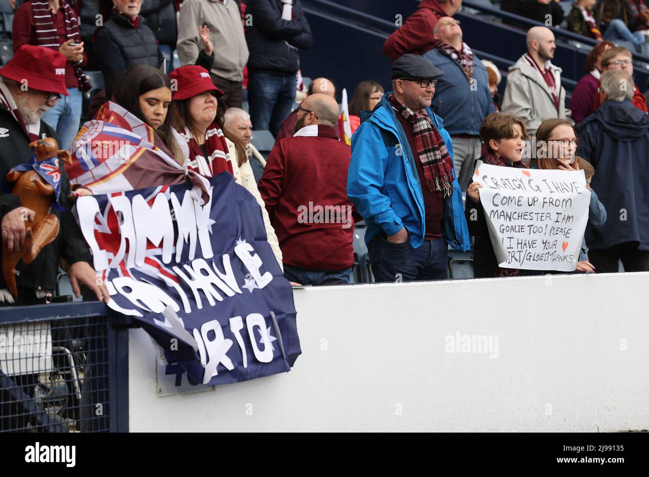 Hearts fans in the stands prior to kick-off of the Scottish Cup final ...