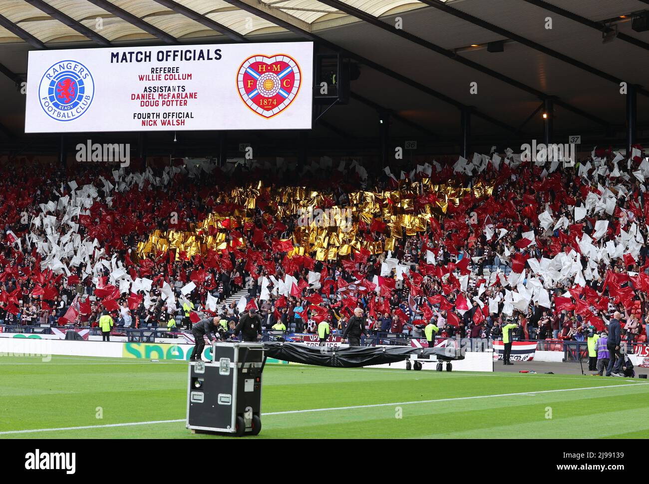 Hearts fans in the stands prior to kick-off of the Scottish Cup final ...