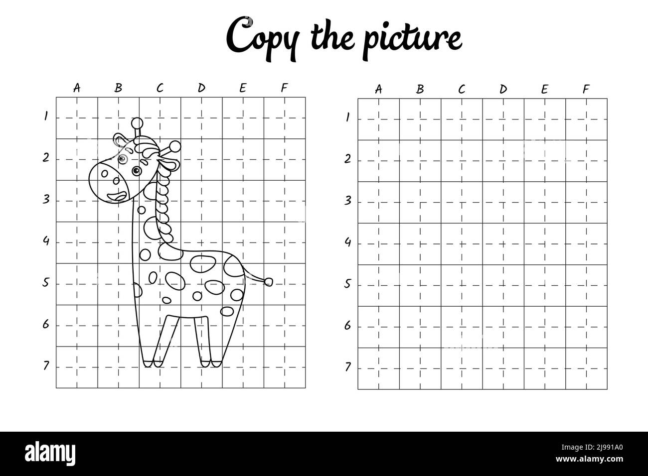 Copy the picture. Draw by grid. Coloring book pages for kids ...