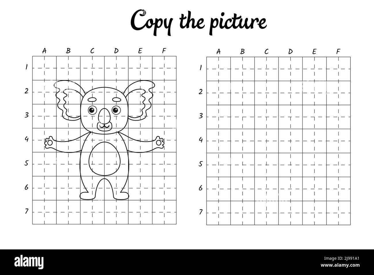 Copy the picture. Draw by grid. Coloring book pages for kids ...