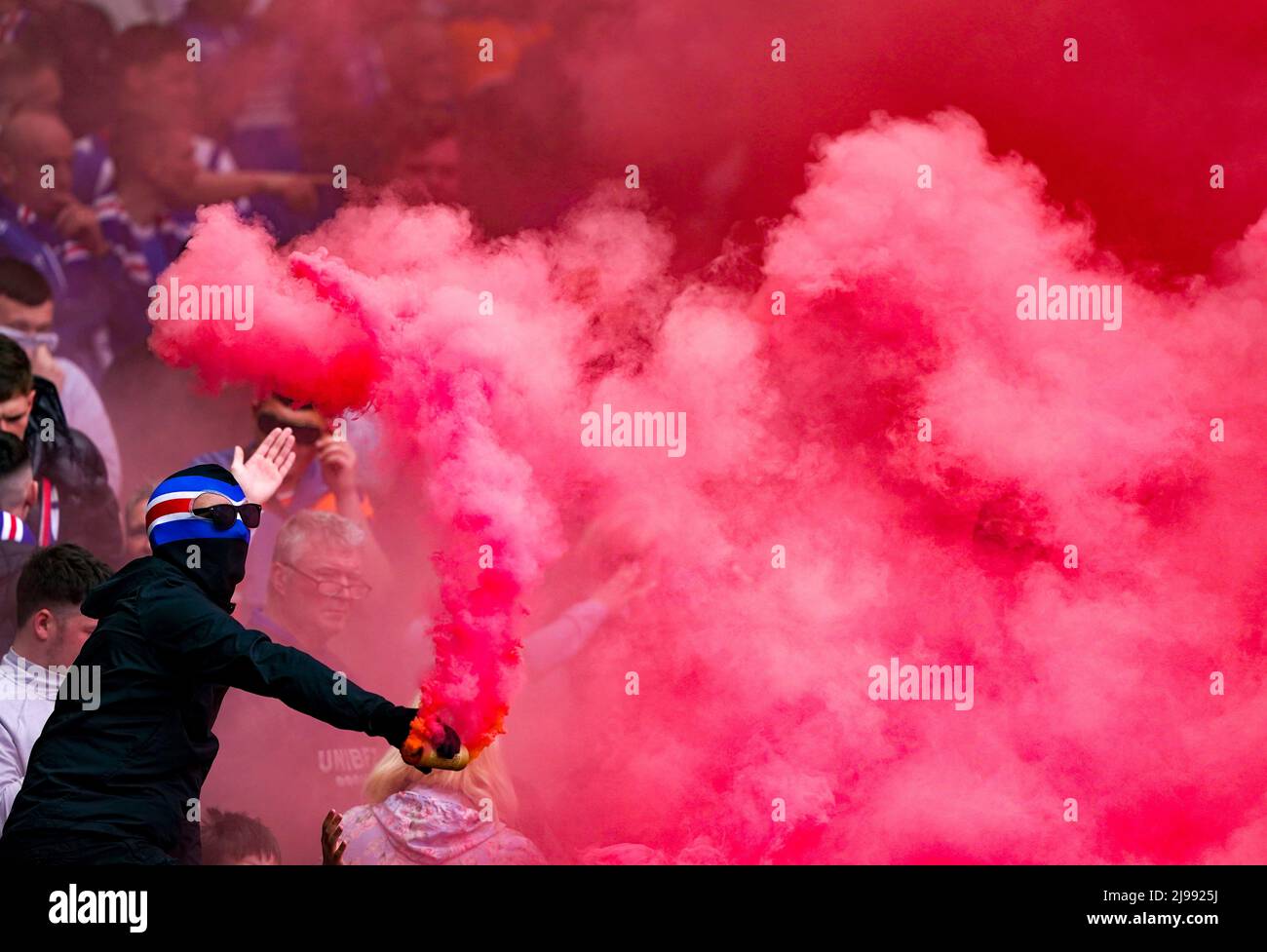 Rangers fans celebrate with flares after the Scottish Cup final at ...